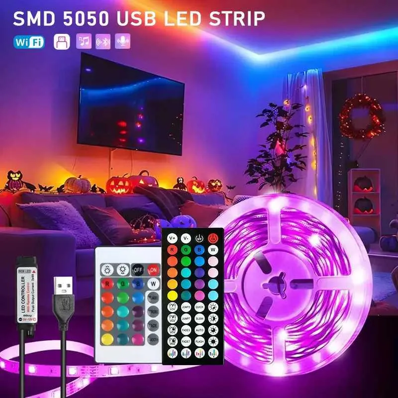 Remote Controlled 5V 5050 Alexa Led Strip Lights With USB Garland And ...