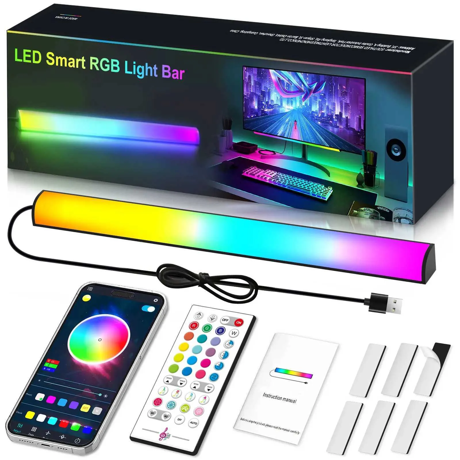 Color Changing LED Light Strips RGBIC LED Strip PC Dimmable Dynamic ...