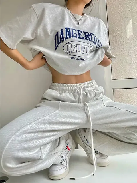HOUZHOU Women's Sweatpants Casual Joggers Harajuku Hip Hop Korean ...