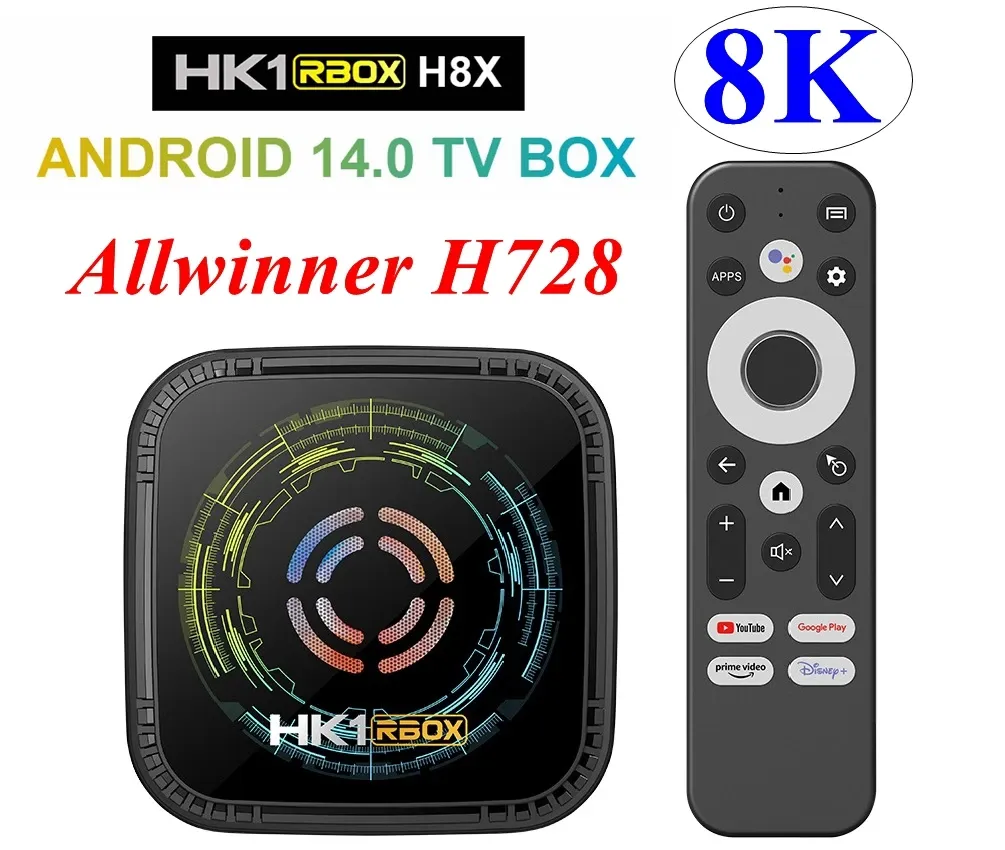 DHgate.com:Android 14 8K TV Box - HK1 RBOX H8X: 4GB/64GB, Allwinner H728, Octa Core, Gigabit ...