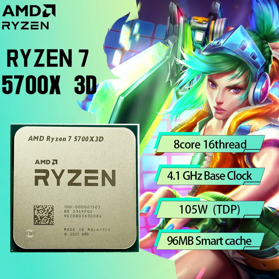AMD Ryzen 7 5700X3D 8-Core 4.1 GHz Socket AM4 Desktop CPU Processor ...