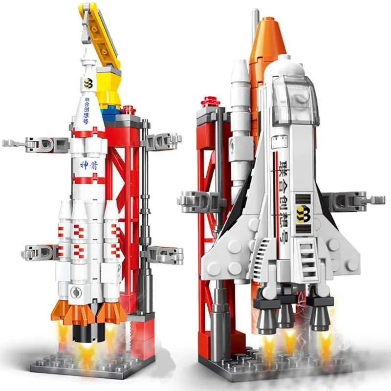 Space Shuttle Aerospace Spaceship Spacex Carrier Rocket MOC Building ...