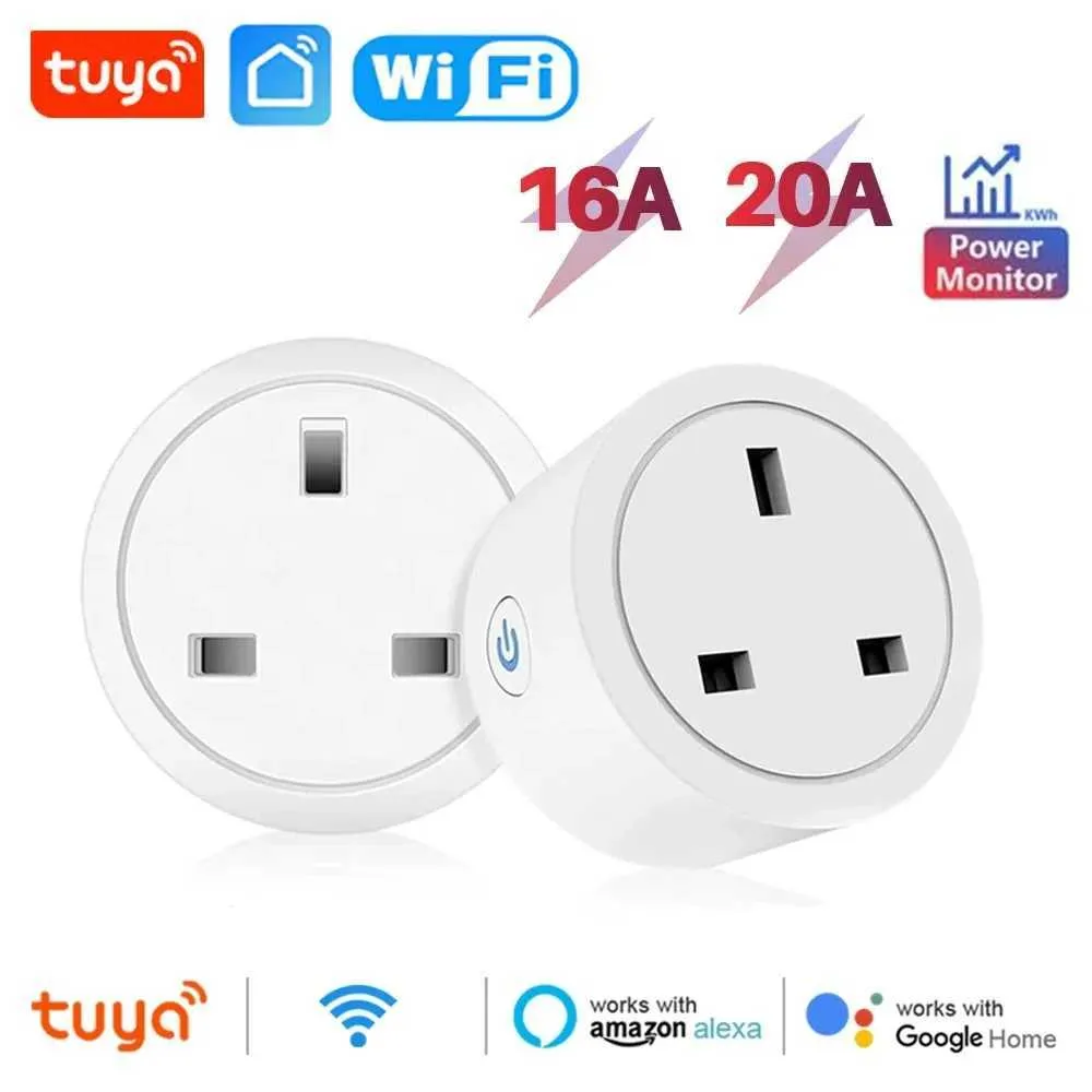 Smart WiFi Power Meter Plug Socket - 20A/16A UK Plug with Timer & Voice ...