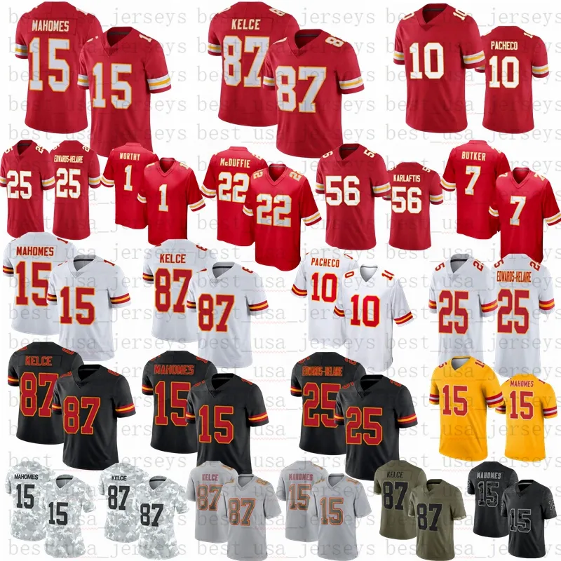 Patrick Mahomes Travis Kelce Isaih Pacheco Football Jersey Chris Jones ...