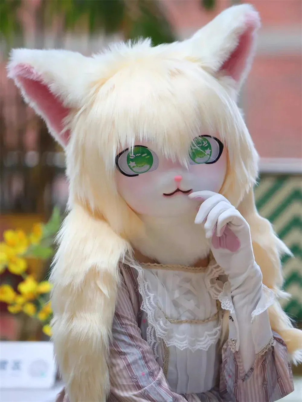 Headset Furry Kig Cosplay Mask Paw Head Base Comiket Furry Fursuit ...
