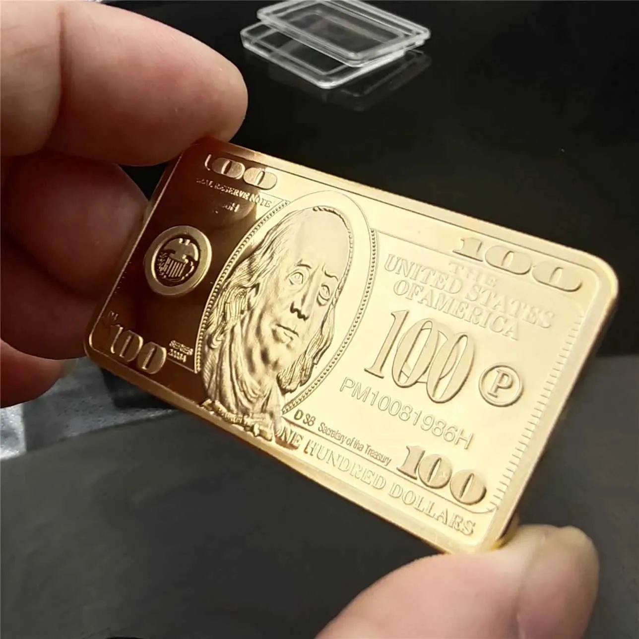 24k Gold Bar USA Dollar Bullion Metal Collectible Coins With Capsule ...