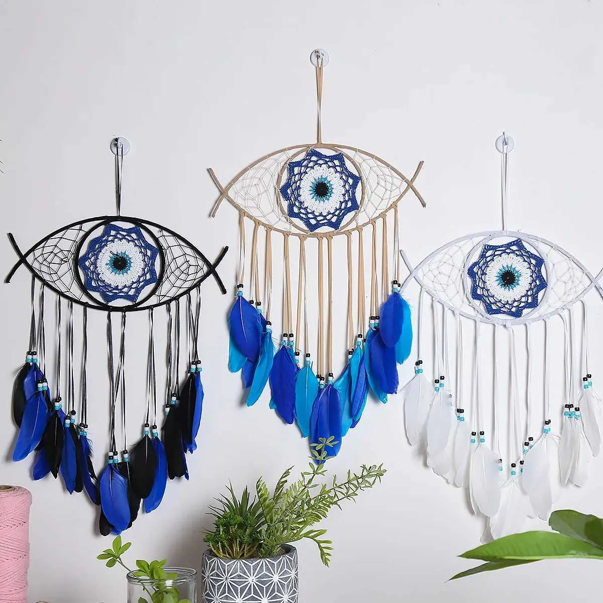 Turkish Eyes Dreamcatcher Wall Hanging Handmade DIY Room Decor With ...