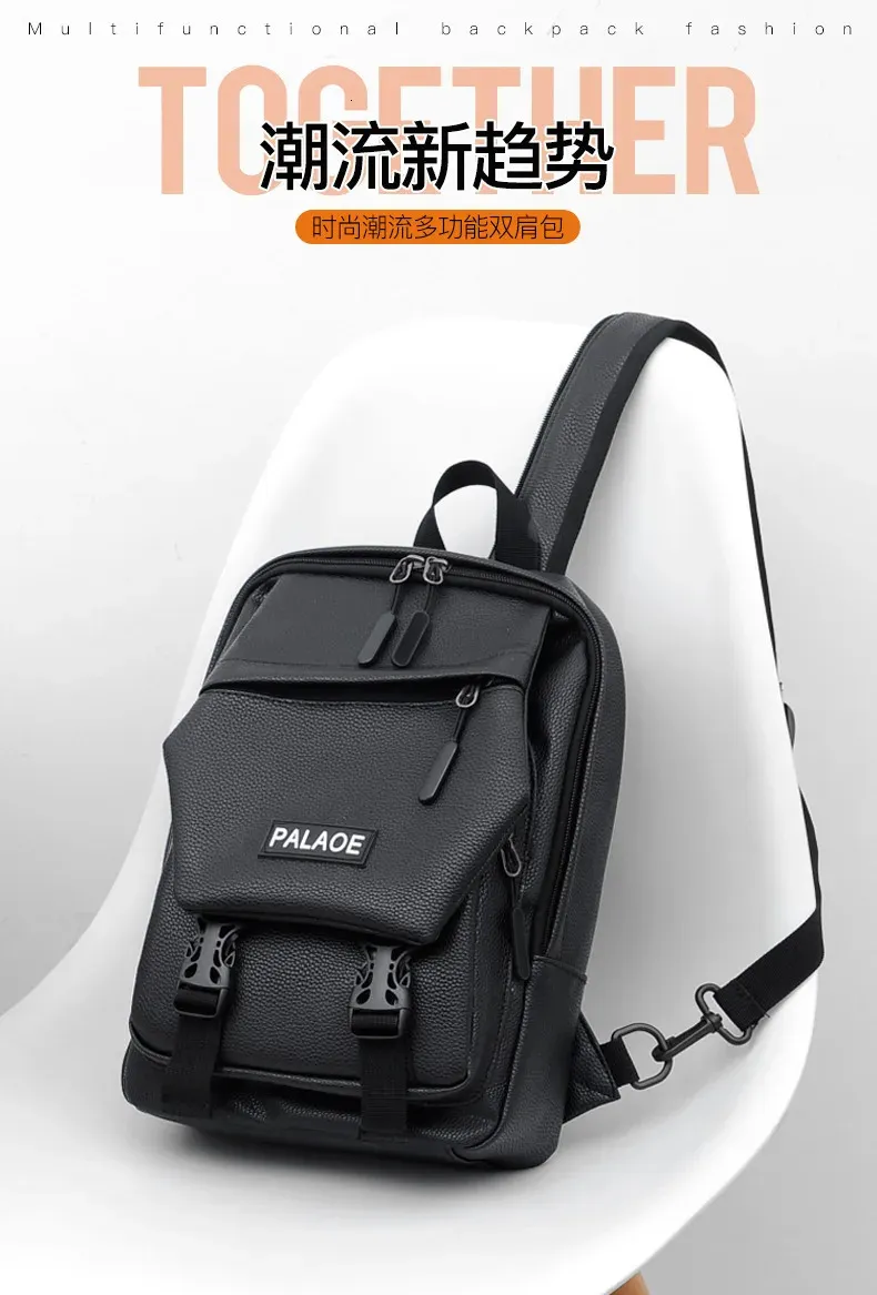 Small Fashion Backpack for Men - Premium PU Leather, Multifunction ...