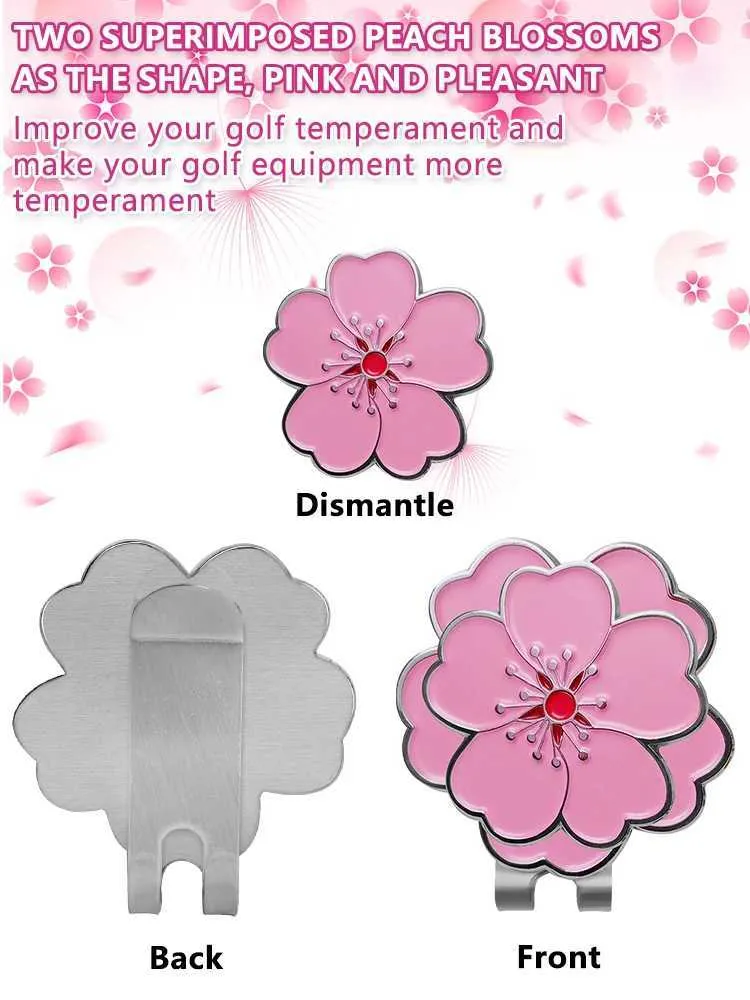 Caiton Rose Flower Golf Cap Clip with Strong Magnet Anti-Rust Durable ...