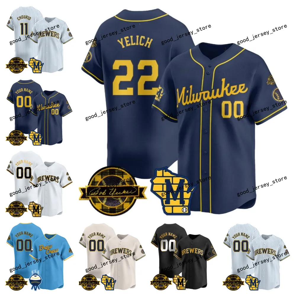 2025 Jackson Chourio Brewer Baseball Jersey Brice Turang Hoskins ...