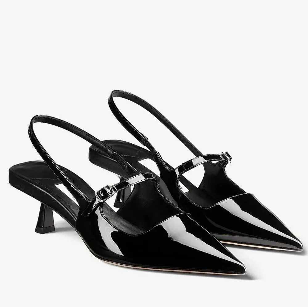 Wholesale Designer Didi Black Slingback Heels Sandals Black Nude Patent ...