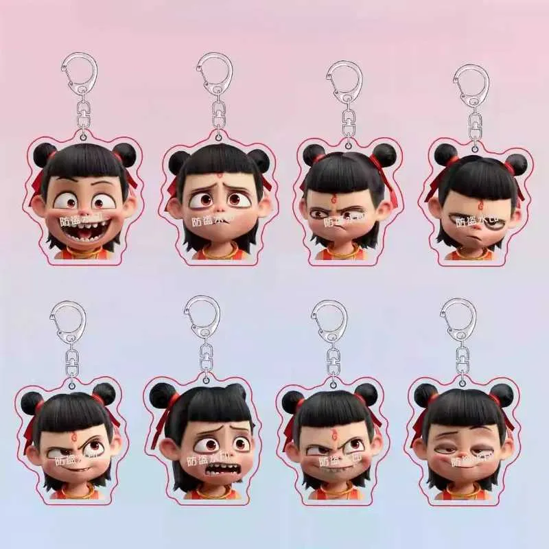 Nezha 2 Anime Character Emoticons Keychain Cute Movie Decorations ...