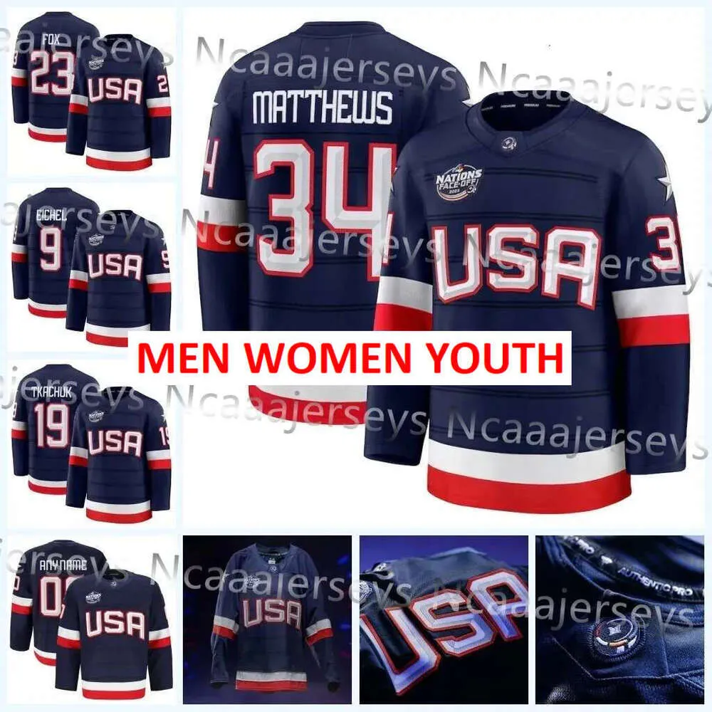 2025 4 Milletler USAA USAA Hokey Jersey Jack Hughes Tkachuk Eichel ...