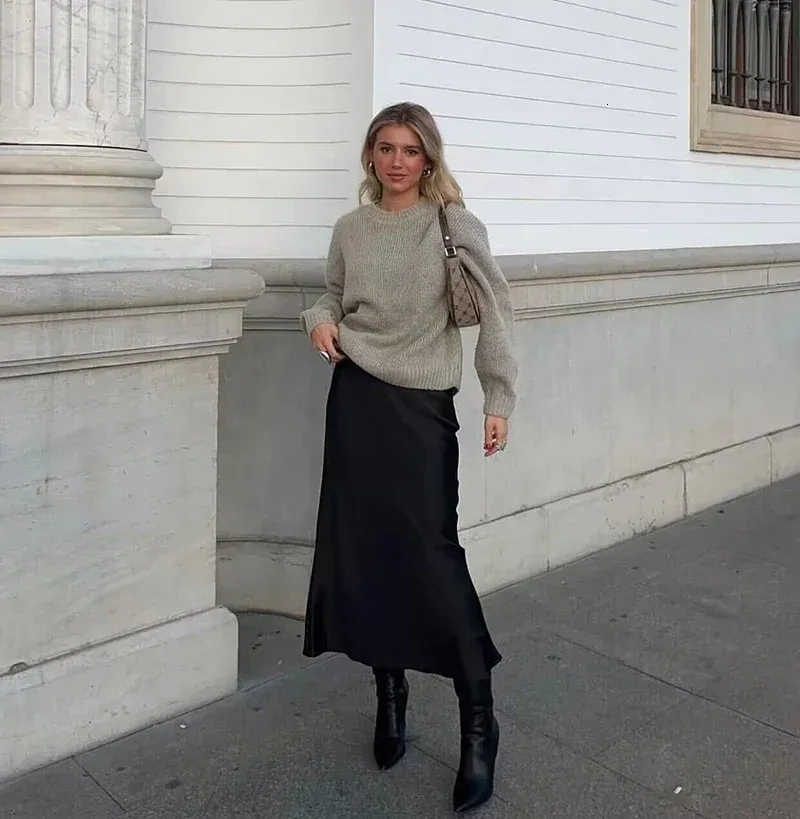 Asds Y2k Casual Long Skirt For Women, Spring Elastic High Waisted A ...