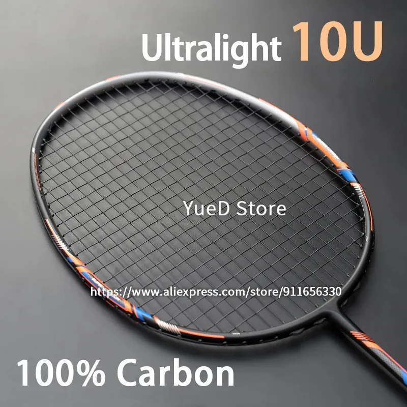 Professional 10U 100% Carbon Fiber Badminton Racket In English Super ...