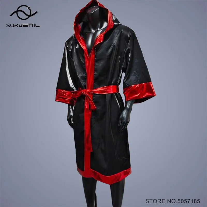 High Grade Boxing Robe - Hooded Walkout Gown for Boxing, MMA & Martial ...