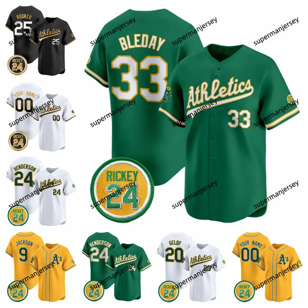 Custom Athletics 2025 Ricky Henderson Memorial Baseball Jersey All ...