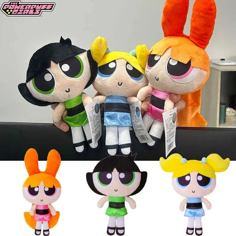 Powerpuff Girls Buttercup Bubbles Bloss Miniforce Lucy Plush Kaii Fluffy Stuffed Toy 23cm/35cm ...