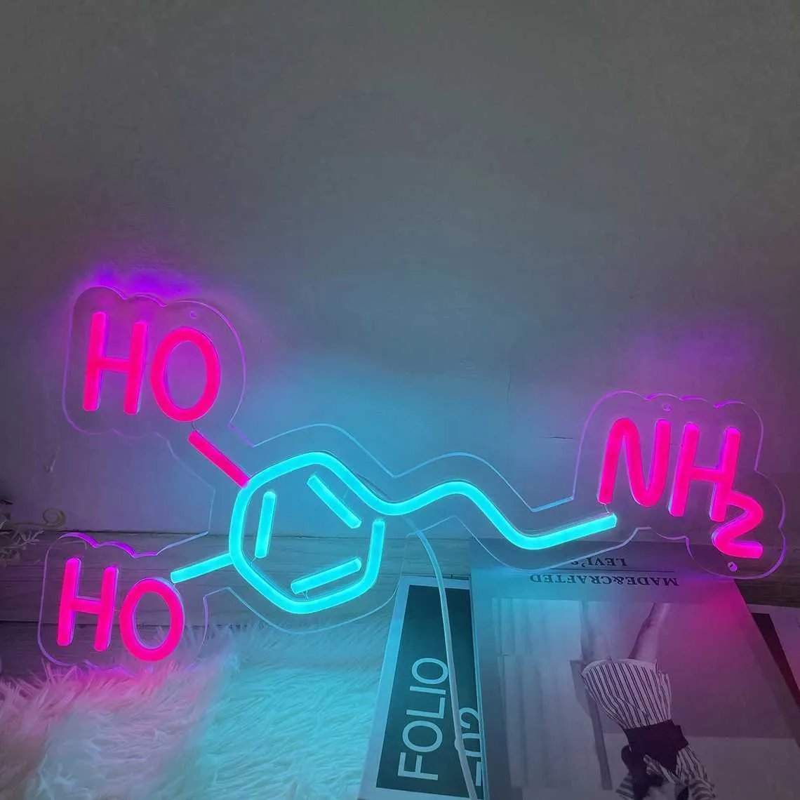 Customized Chemical Formula Neon Light Logo Dopamine... From Casual ...