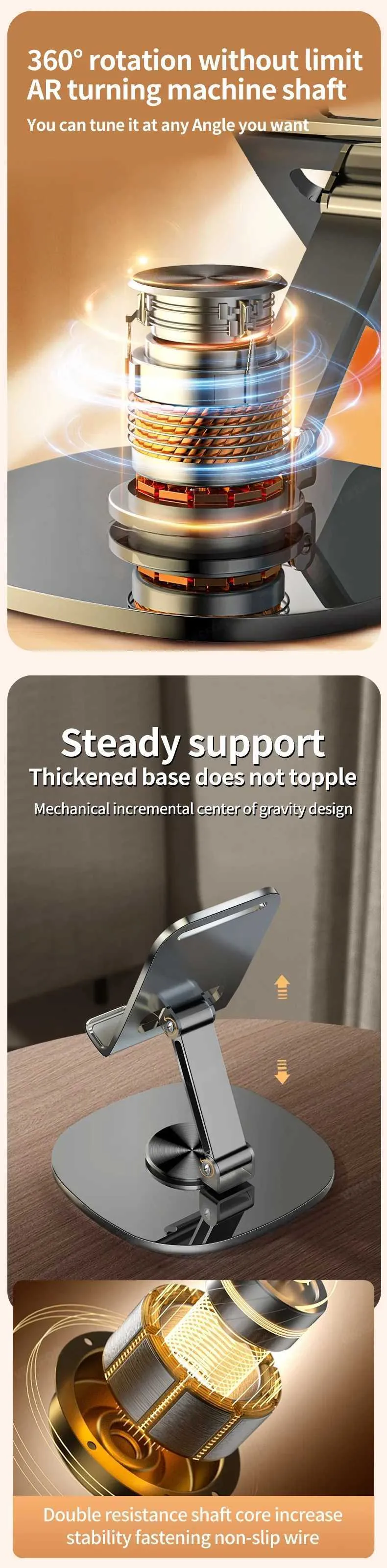 Rotating Tablet Stand - Adjustable Folding Phone Holder for Desktop ...