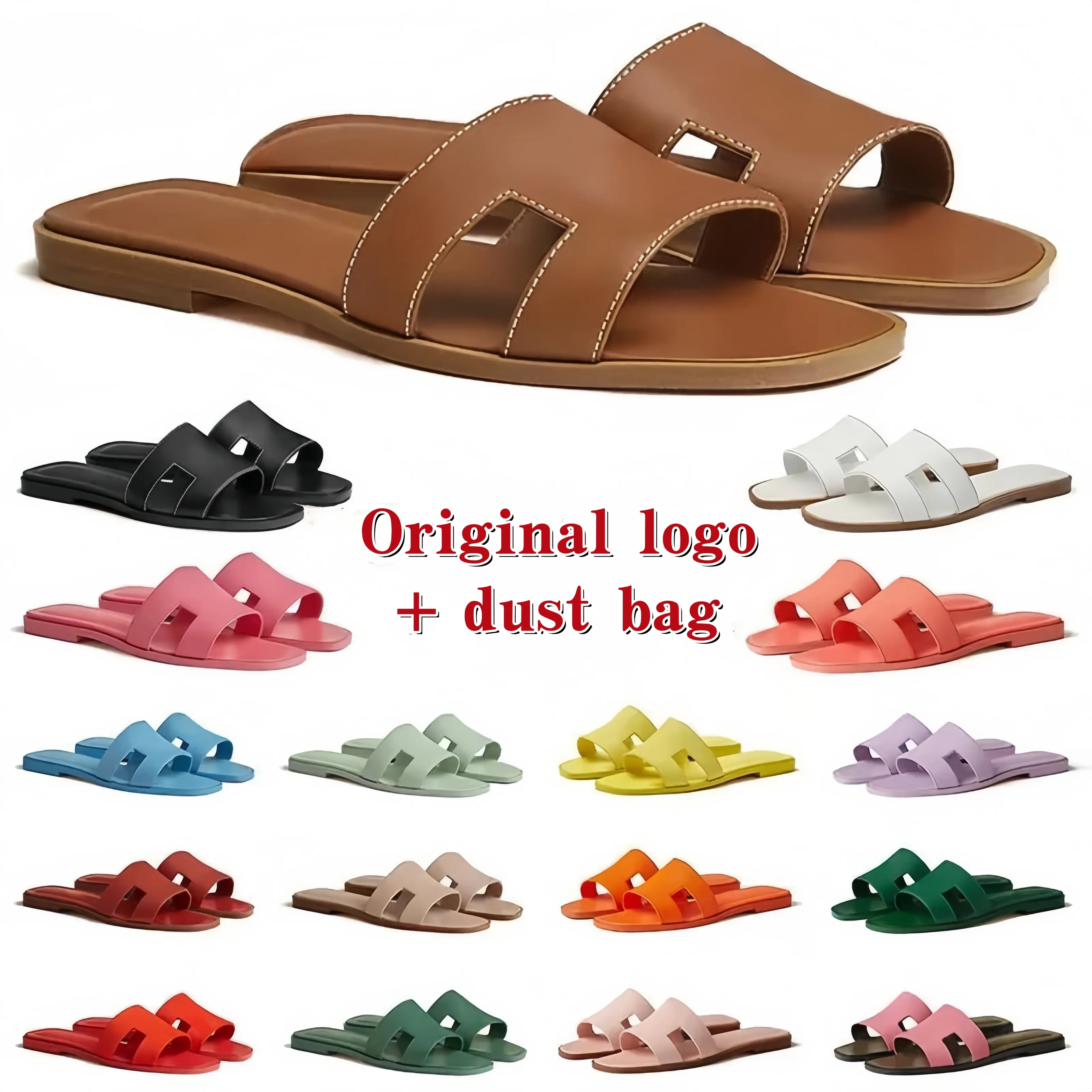 Designer Slide Sandals For Women Leather Flat... From Chengdou94, $18. ...