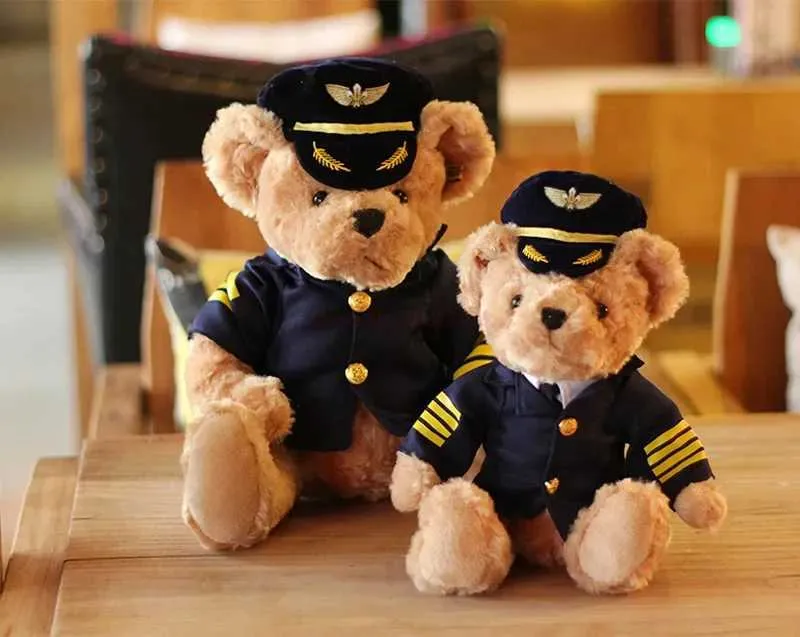 Cute Pilot Bear Plush Toy Soft PP Cotton Nanoparticle Filling Stuffed ...