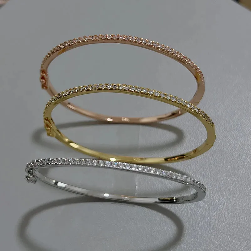 925 Sterling Silver Bangle for Women - Cute Diamond Accent, Adjustable Design, Fashion Jewelry ...