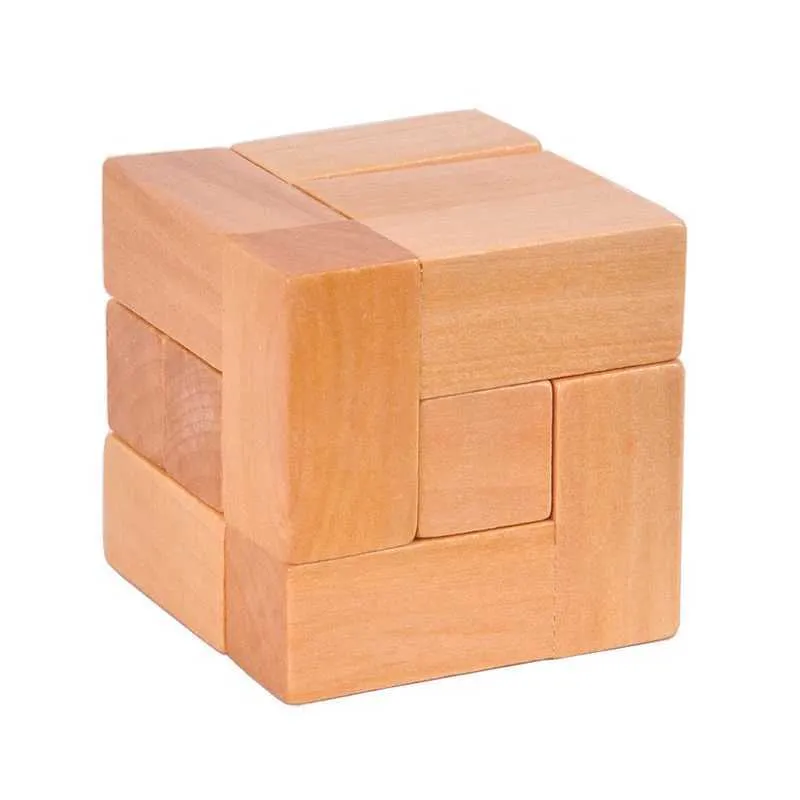 3D Wooden Wooden Cube Puzzle Cube Brain IQ Challenge For Kids And ...