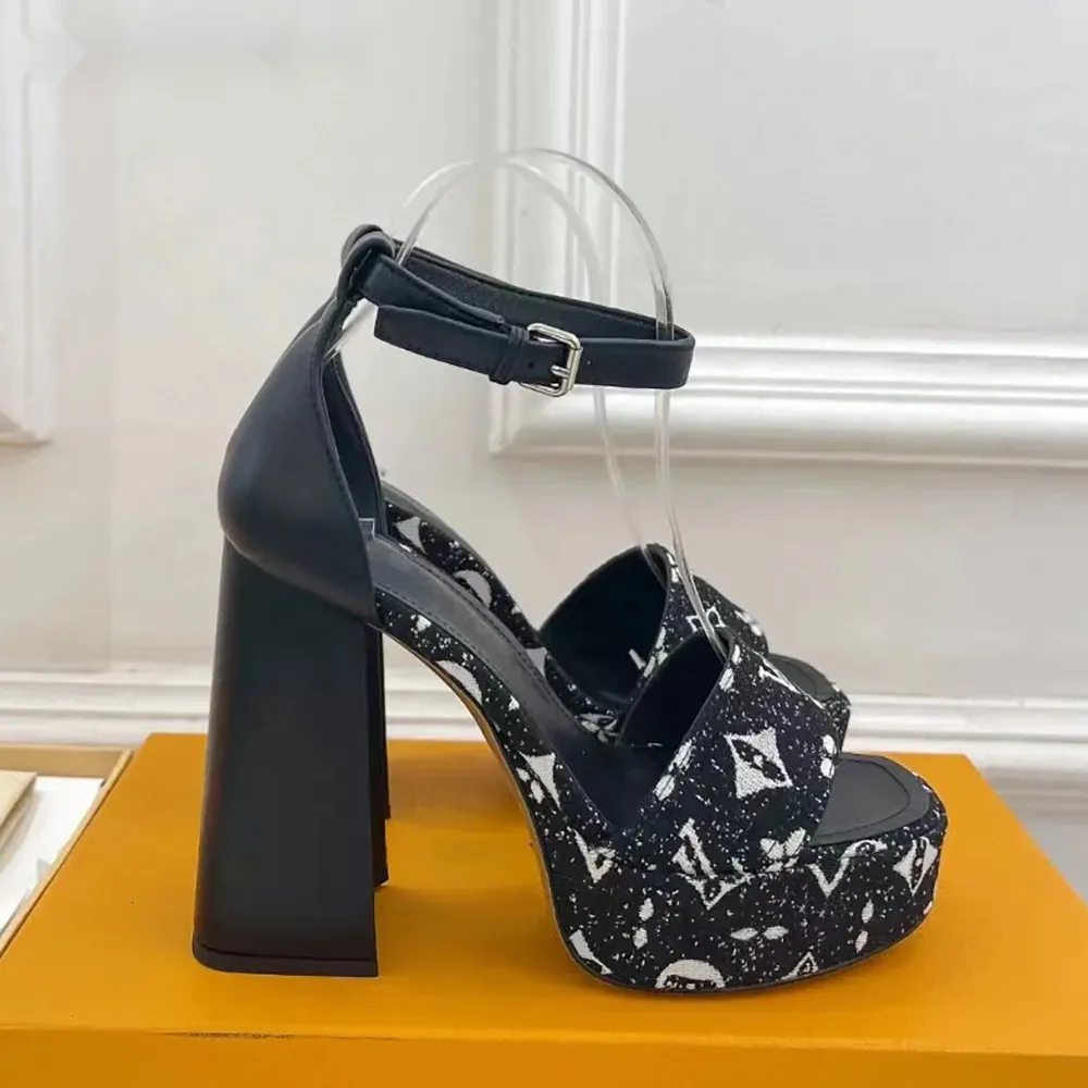 Bulk Luxury Designer High Chunky Heel Sandals: Platform Square F7 Ankl ...