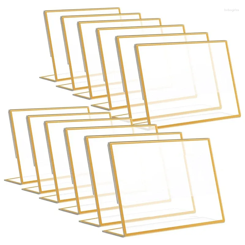 Gold Acrylic Table Number Frames 4x6 Inch 10x15cm 12 Pack Horizontal ...