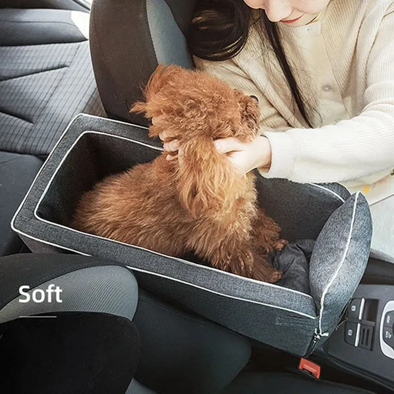 Car Central Dog Car Seat Bed: Portable Safety Travel Bag Accessories for Small Dogs and Cats ...