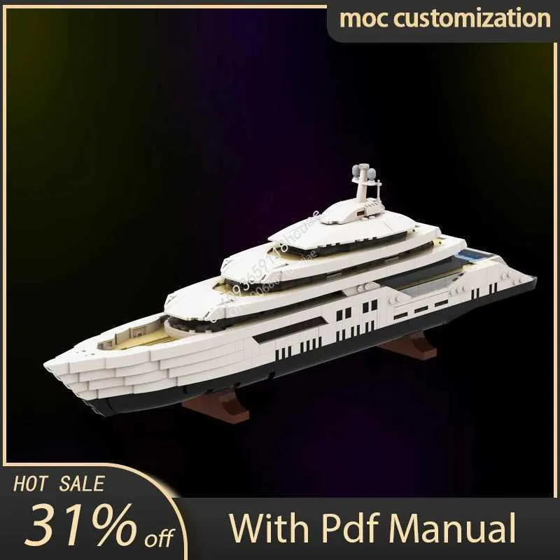 Luxury Yacht White Model Boats Midi Scale Model Assembly Building Block ...