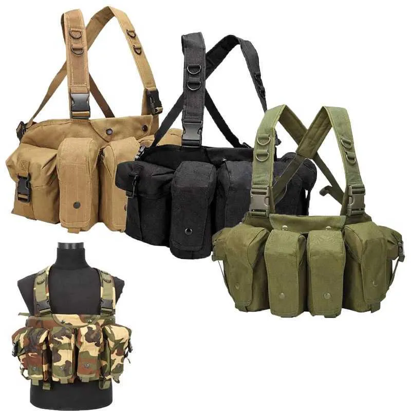 Tactical AK Chest Rig running vest with Molle System and Magazine Pouch ...