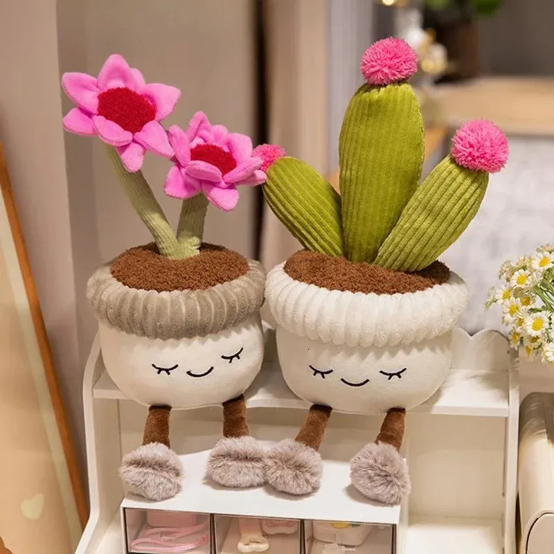 Kawaii Stuffed Plush Plants Lifelike Potted Plant Plush Doll Calla Lily ...