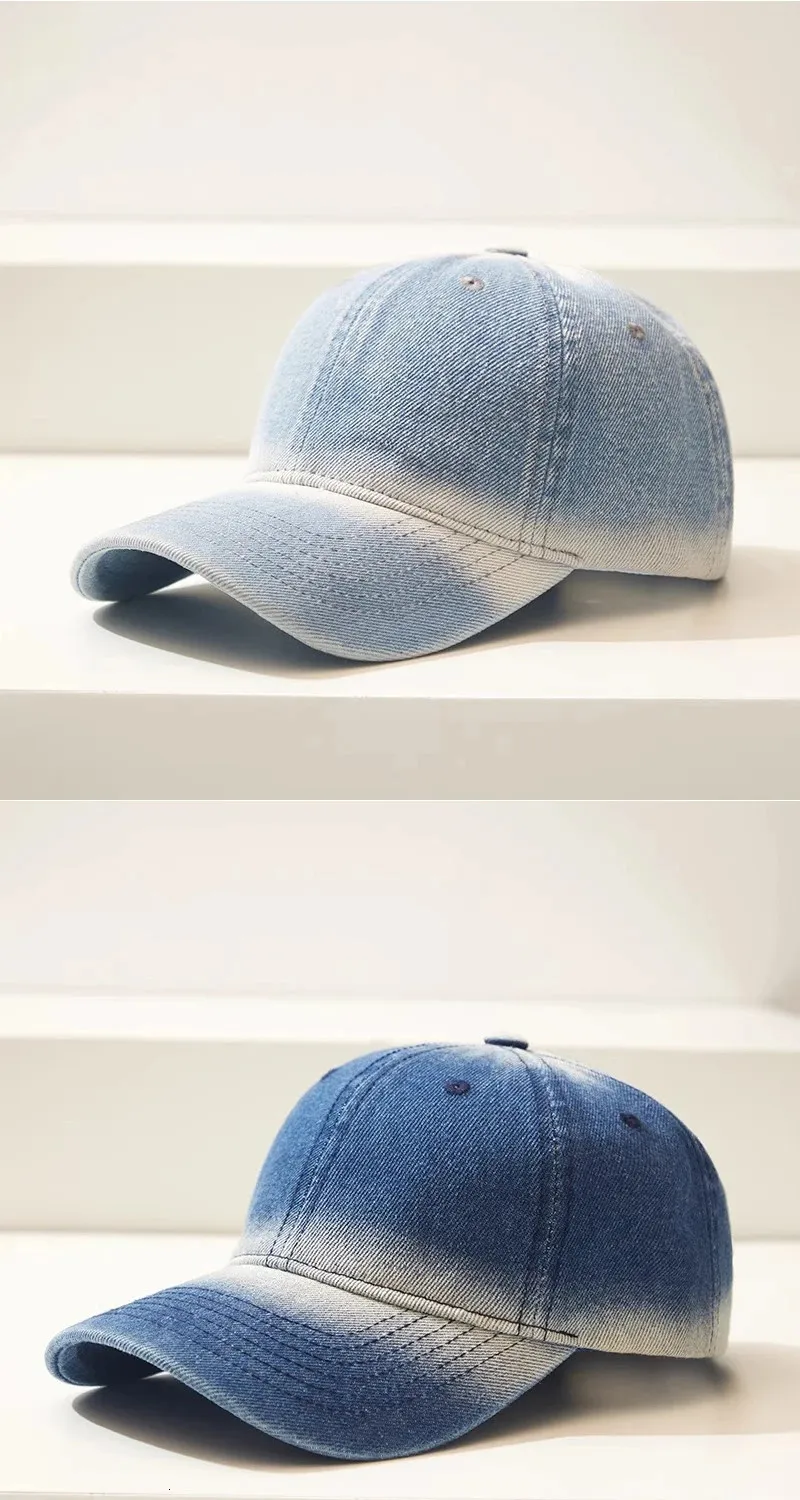 Custom Washed Denim Cotton Baseball Hat: Outdoor Casual Adjustable Dad ...