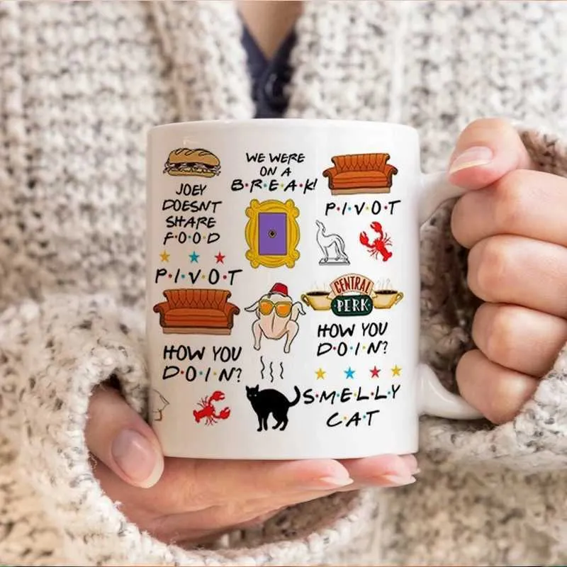 Friends TV Show Sublimation Tea Milk Cup 11oz Central Perk Coffee SB ...