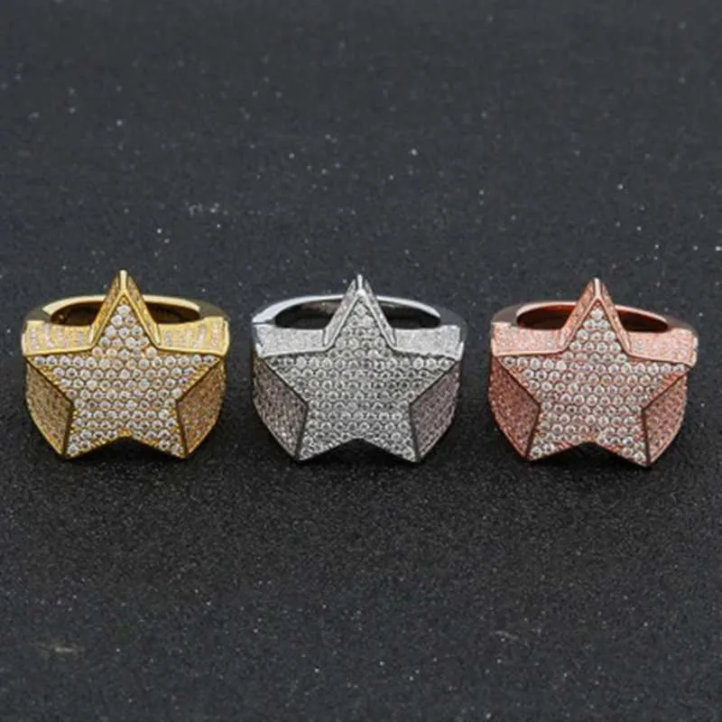 Milangirl Hip Hop Rock Five Star Rings for Men and Women, Luxury ...