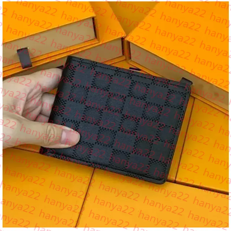 Luxury Mens Wallets Plaid Genuine Leather Bifold Wallet, Short Card ...