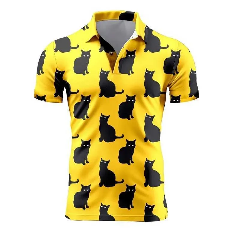 Men's Retro Floral Polo Shirt - Summer Casual 3D Print Tee, Oversized ...