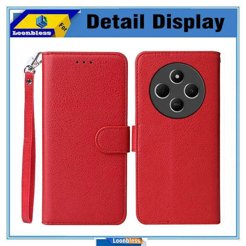 Poco C75 Leather Flip Case with Magnetic Closure for Poco C75 Phone ...