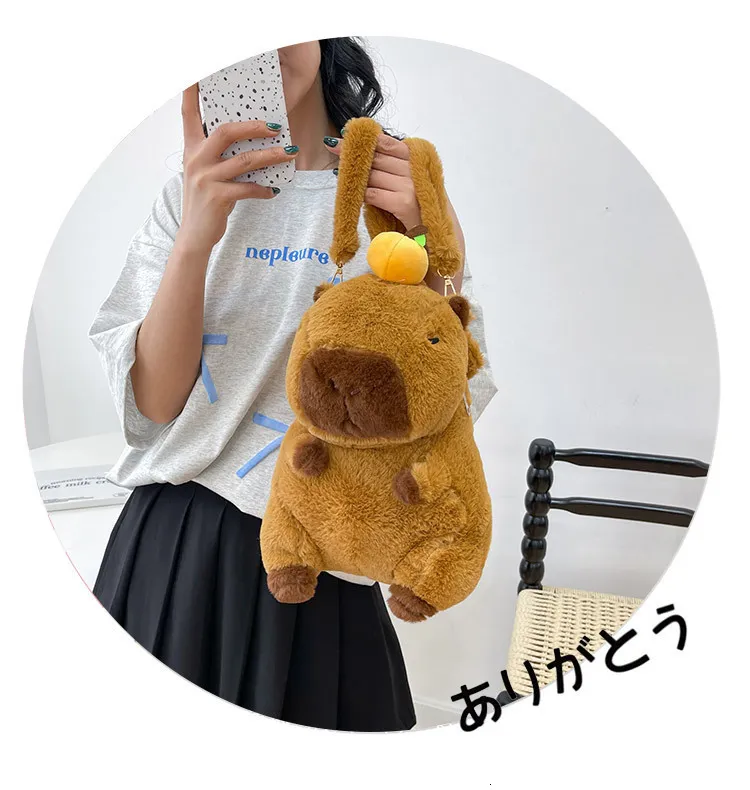 Kawaii Fashion Plushie Doll Fur Bag: Capybara Plush Backpack for ...