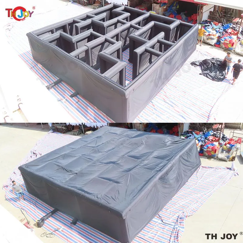 Interactive Outdoors Inflated Maze Game Kids Square Obstacle Course For ...