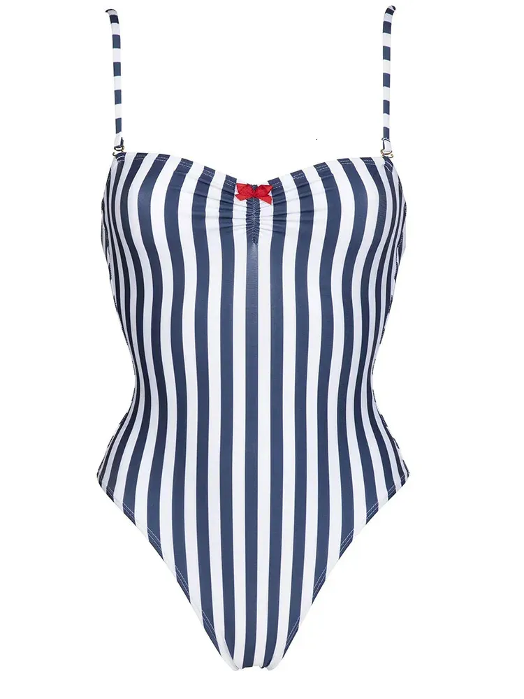 ZRTAK Push Up One Piece Swimsuit for Women Striped Bandage Monokini ...
