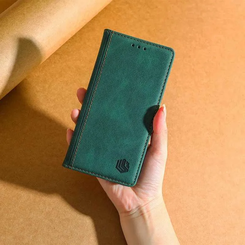 Poco C75 Leather Flip Case with Magnetic Closure for Poco C75 Phone ...