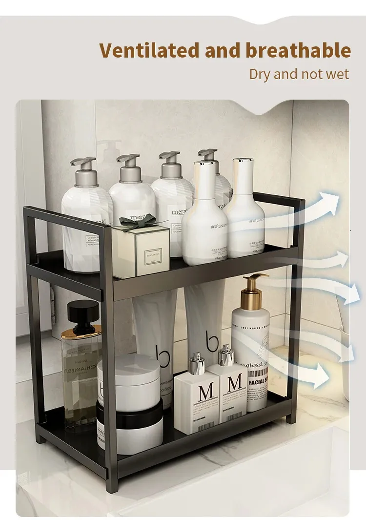 Two-Tier Multifunctional Countertop Storage Rack, Bathroom Cosmetic ...