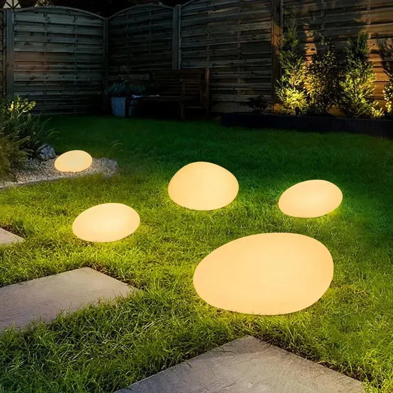 Solar Pebble Stone Lights For Outdoor Garden Villa Park Decorative ...