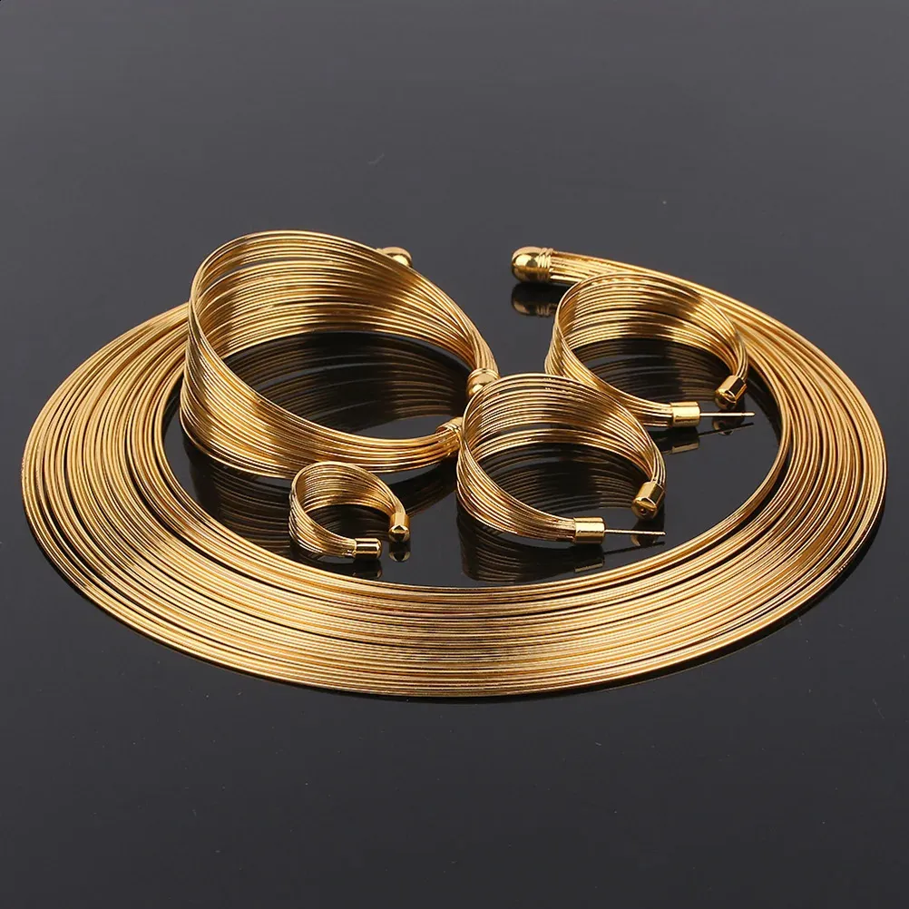 Handmade African Tribal Gold Plated Brass Bangles Set For Bridal ...