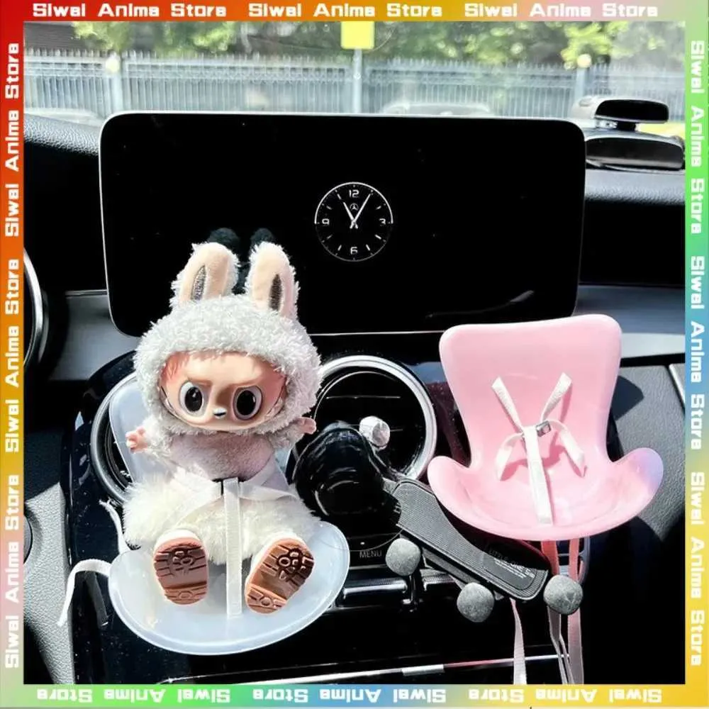 Labubu V1 V2 Idol Panda Dolls Kawaii Plush Car Seat Ornament With Air ...