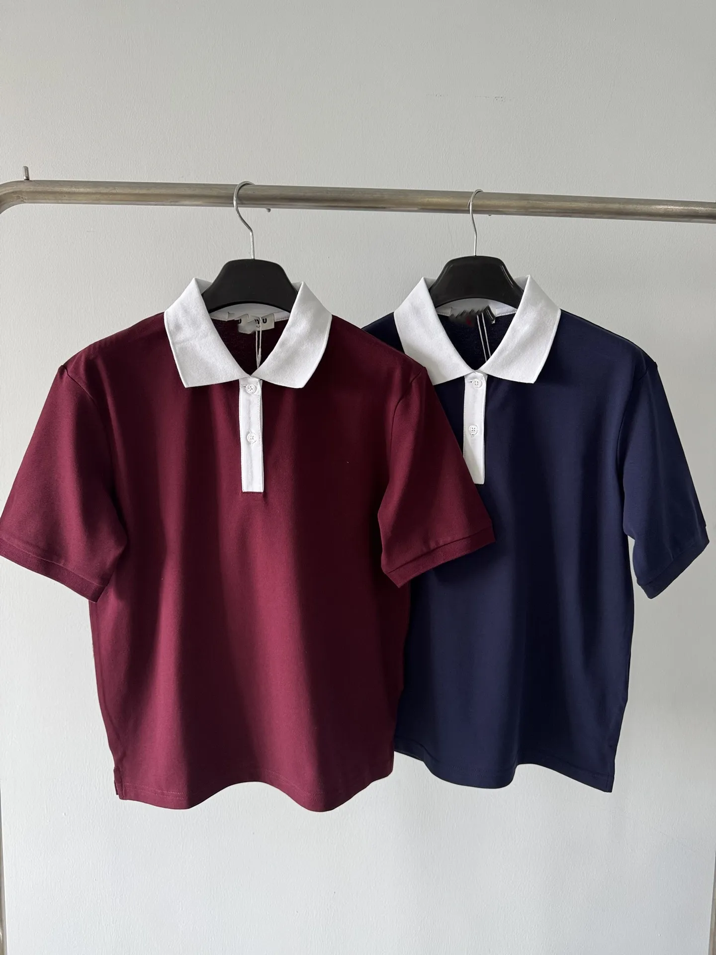 Vintage Style Polo Shirt - Women's Color Blocked Cotton Tee, Preppy ...