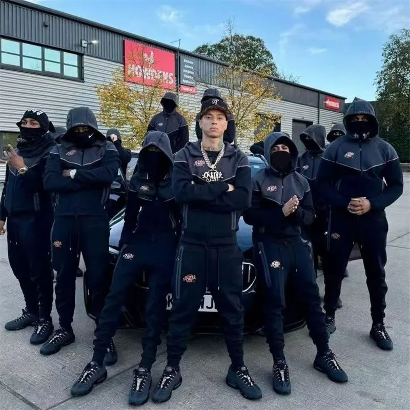 Men's Tech Fleece Tracksuit Set: Sports Hoodie, Embroidered Letter ...